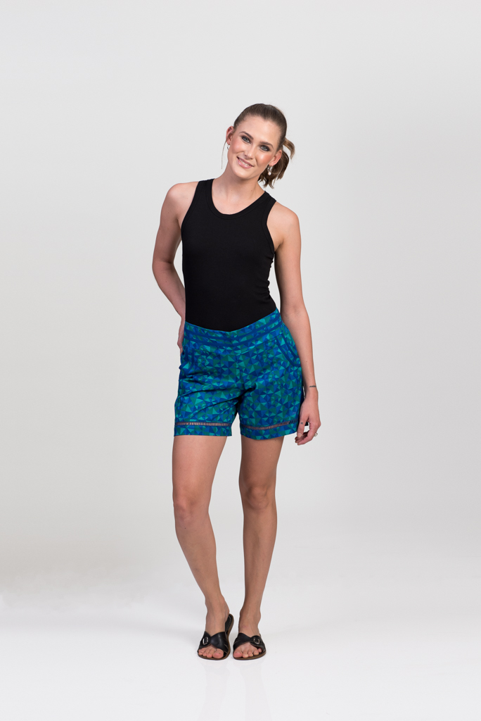Chini Shorts - Triangle Blue - OM Designs