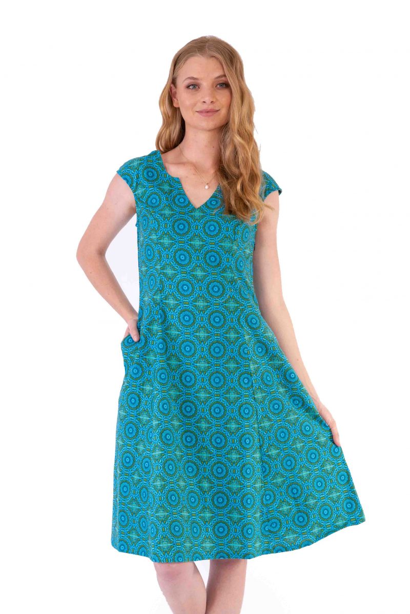 Gracie Dress - Aztec Turquoise - OM Designs