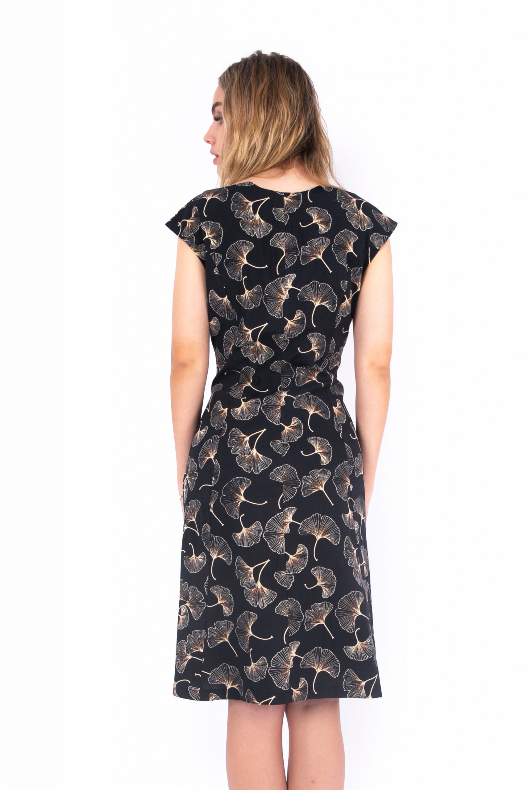 Gracie Dress - Ginkgo Black - OM Designs