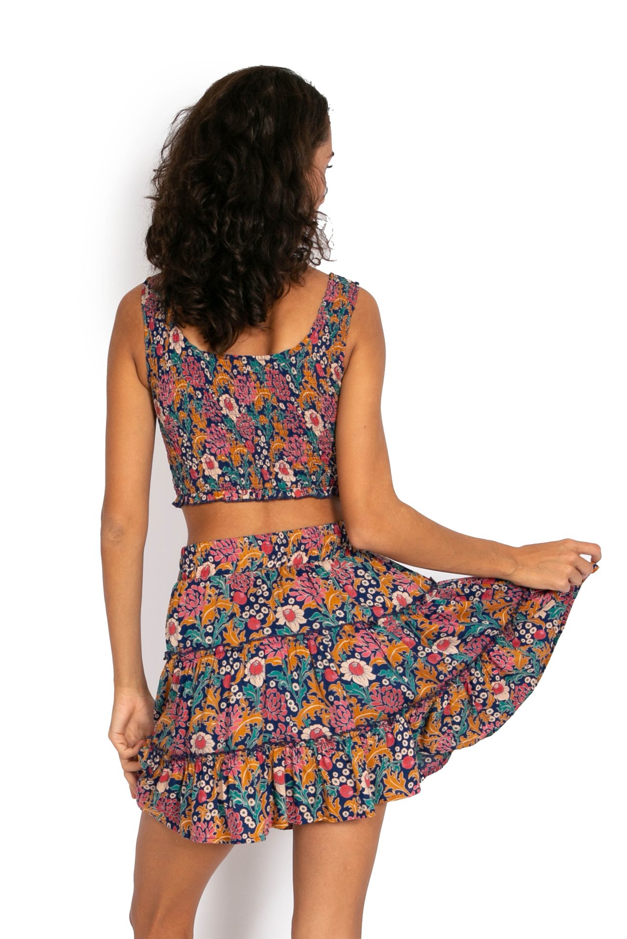 Katie Crop Top - Blooming Flowers - OM Designs