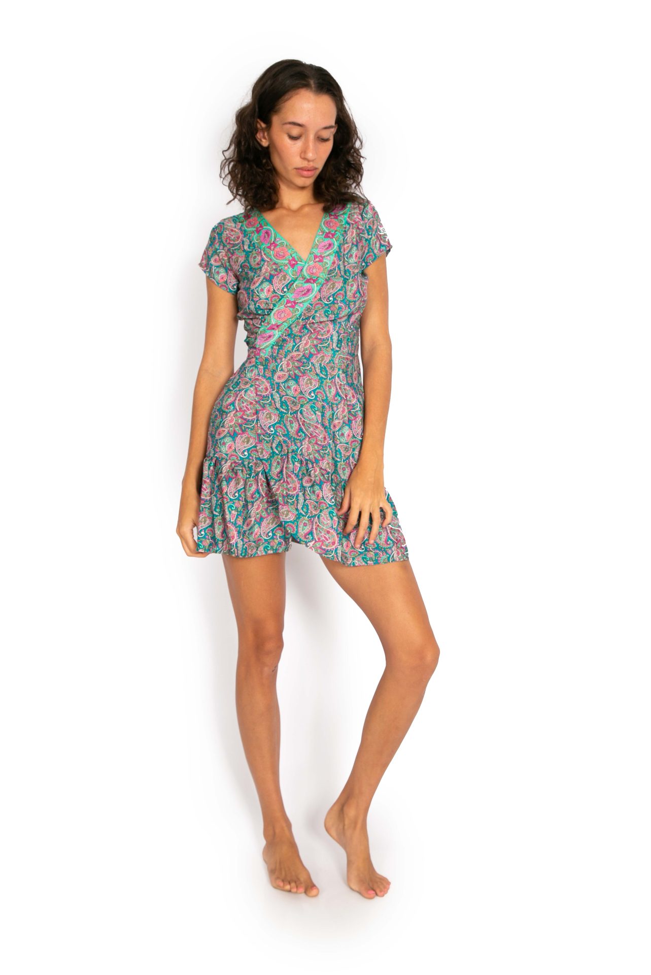 Chica Dress - Turquoise Paisley Pink - OM Designs
