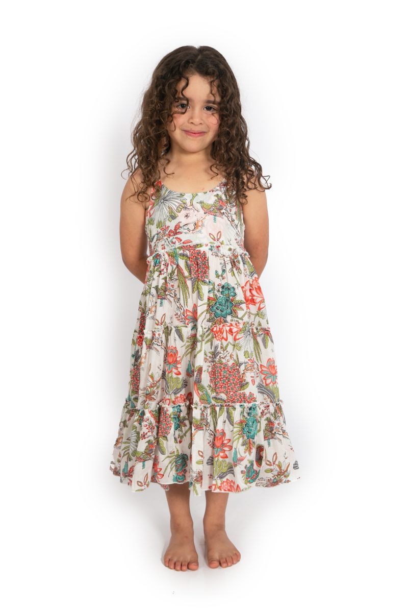 Kid's Sandra Dress - Birds White - OM Designs